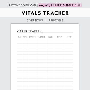 Vitals Tracker | Health Monitor & Blood Pressure Log for Pulse, Oxygen ...