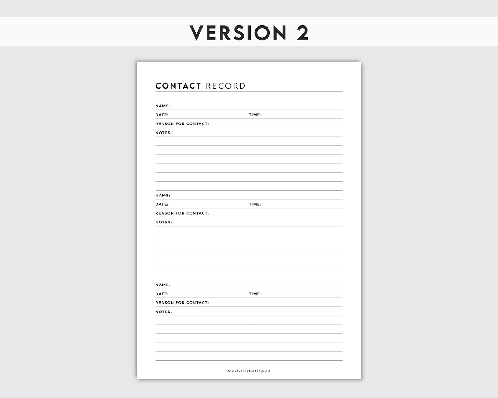 Contact Tracker Communication Log Interaction Record Client History ...