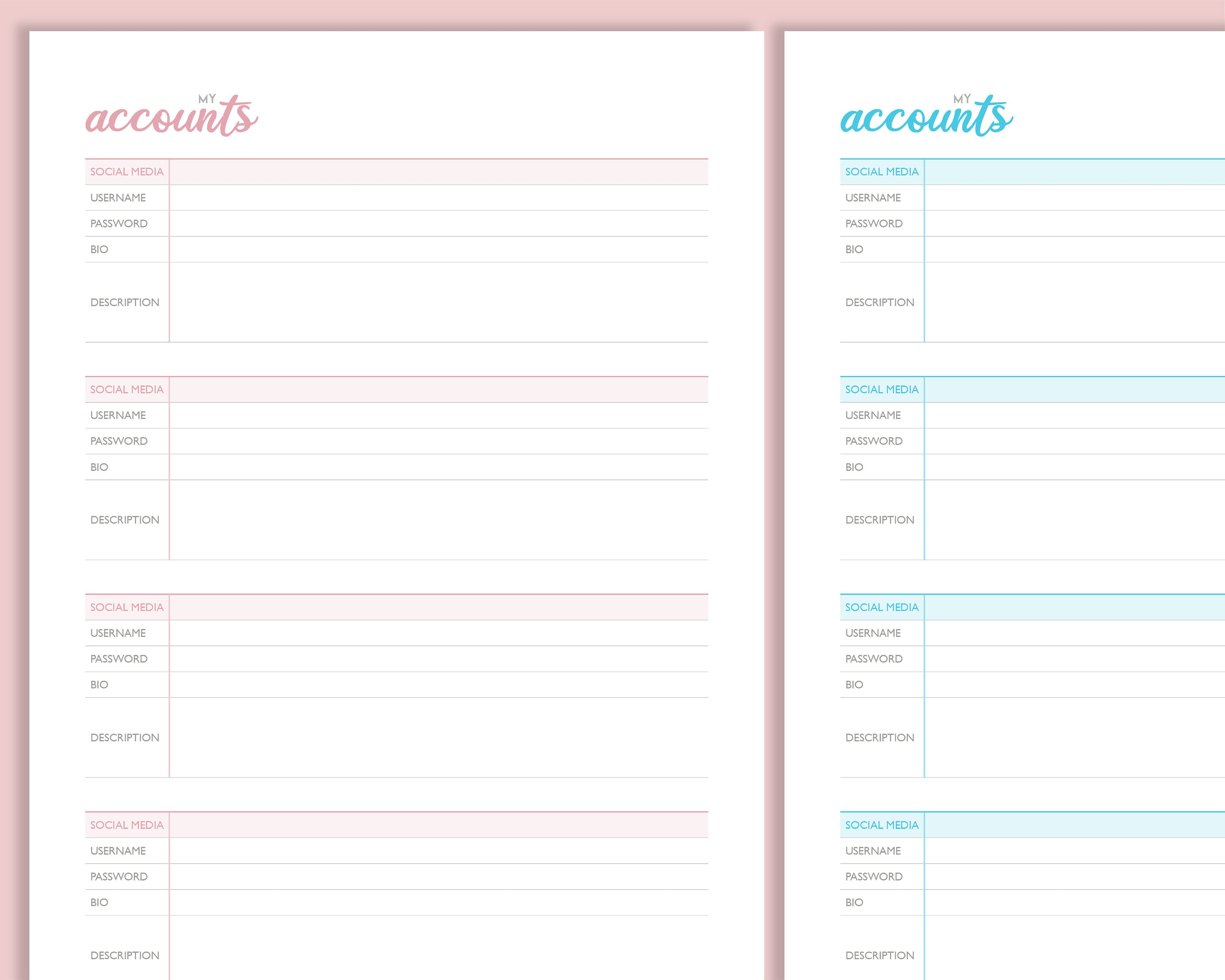 Account Tracker, Password Tracker, Password Keeper, Password Organizer ...