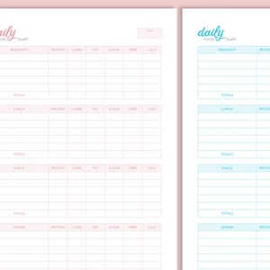 Food Diary Journal, Fitness Planner, Calorie Counting, Daily Fitness ...