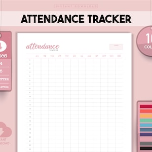 Attendance Template, Preschool Template, Childcare Template, Daycare ...