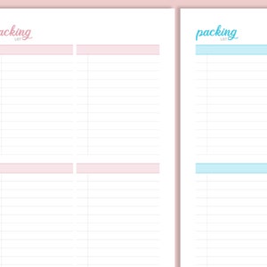 Packing List, Packing Template, Travel Packing List, Vacation Packing ...