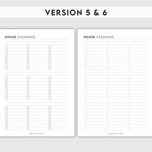 House Cleaning Tracker Printable | 6 Versions Room Schedule & Home ...