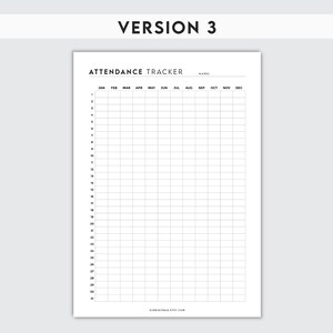 Attendance Tracker Printable Template - Student & Classroom Management ...