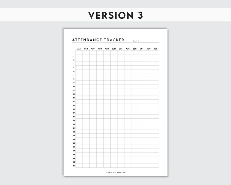 Attendance Tracker Printable – Classroom Homeschool Management (digital ...