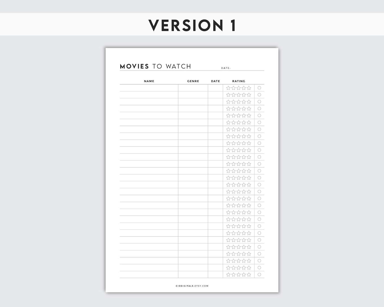 Movie Watchlist Planner | Film Tracker & Genre Catalog for Organized ...