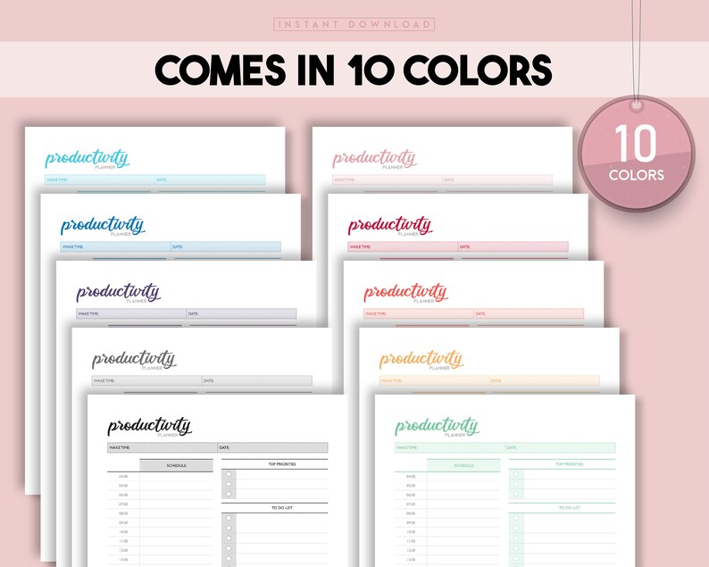 Productivity Planner, Printable Planner, Work Planner, Goal Setting, To ...