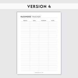 Password Tracker Printable | Secure Logbook Credential Keeper | Account ...