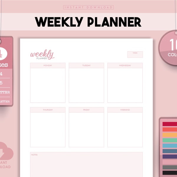 Weekly Planner Printable - Etsy