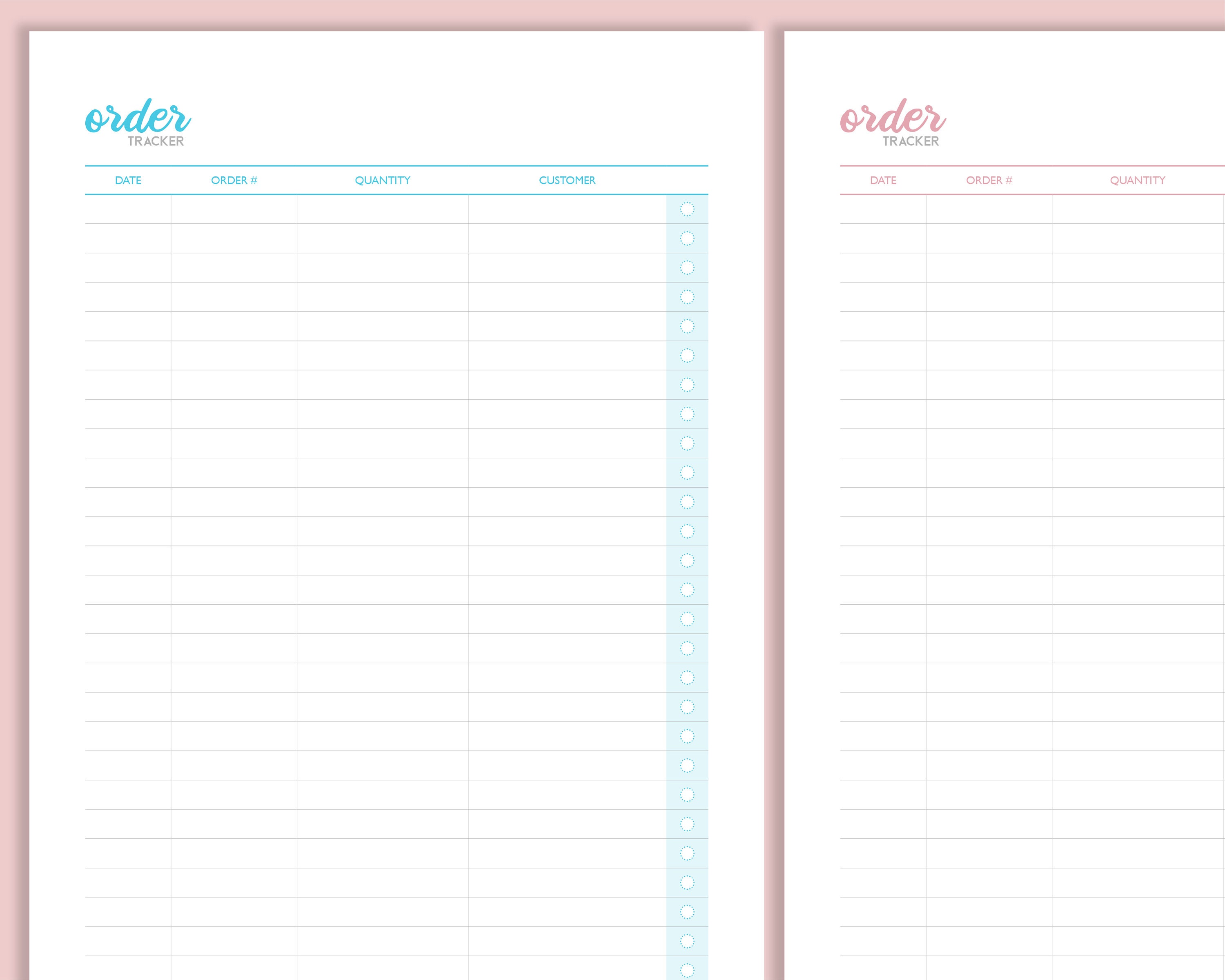 Order Management, Order Template, Order Sheet, Business Tracker, Order ...