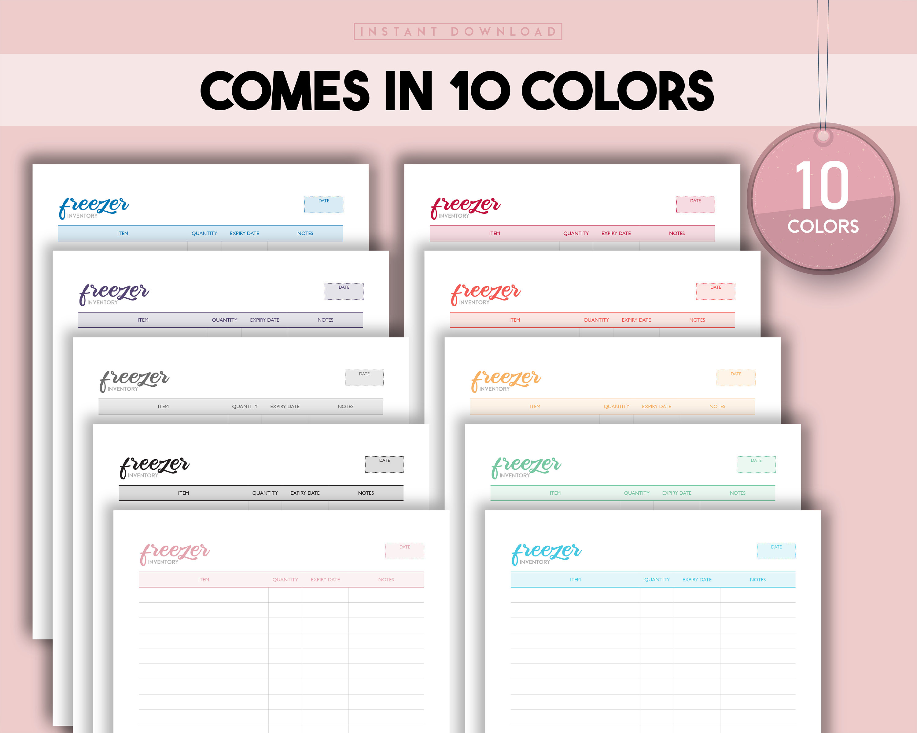 Freezer Planner, Freezer Organization, Freezer Check List, Freezer ...