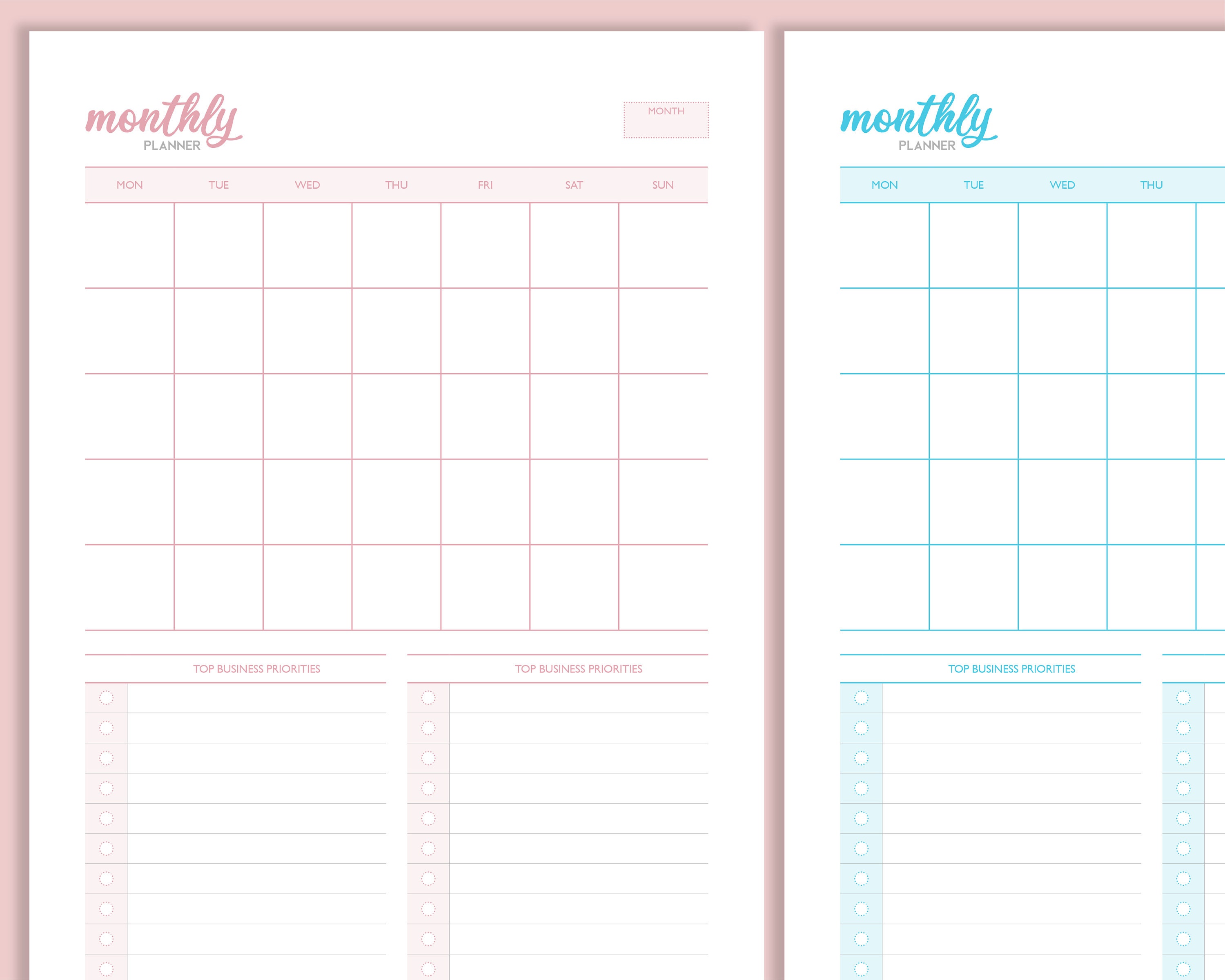 Monthly at Glance, Goodnotes Template, Monthly Planner Page, Digital ...