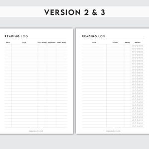 Printable Reading Log | Book Tracker & List | Novel Log Reading Chart ...