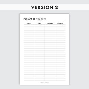 Password Tracker Printable | Secure Logbook Credential Keeper | Account ...