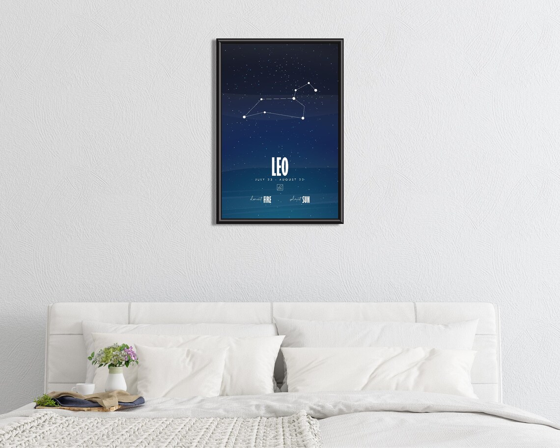 Zodiac Sign Wall Art Celestial Poster Geometric Art Print - Etsy