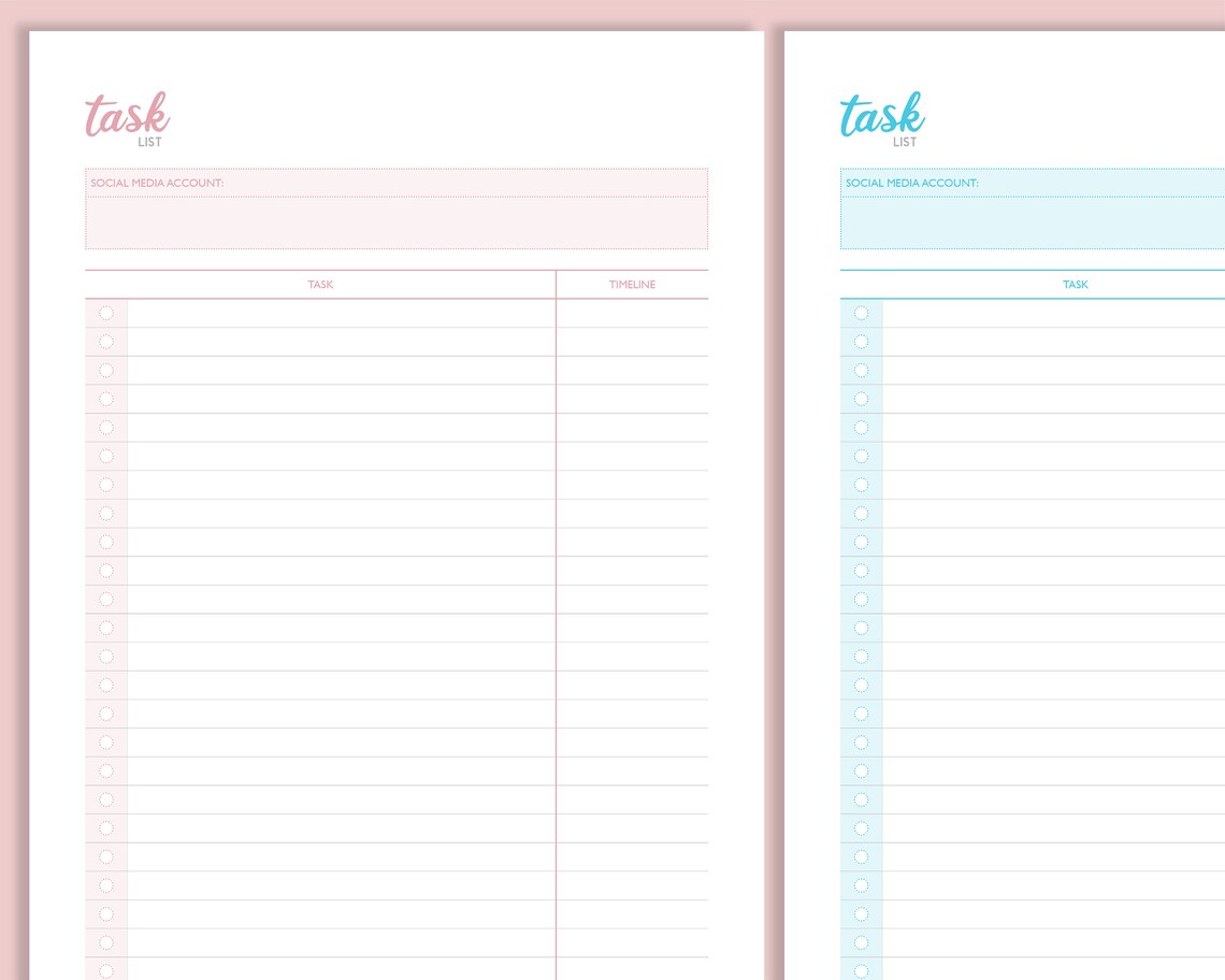 Task List, Task Tracker, Printable Planner, Instant Download, Life ...