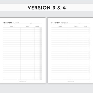 Homework Tracker | Customizable Assignment Organizer & Study Schedule ...
