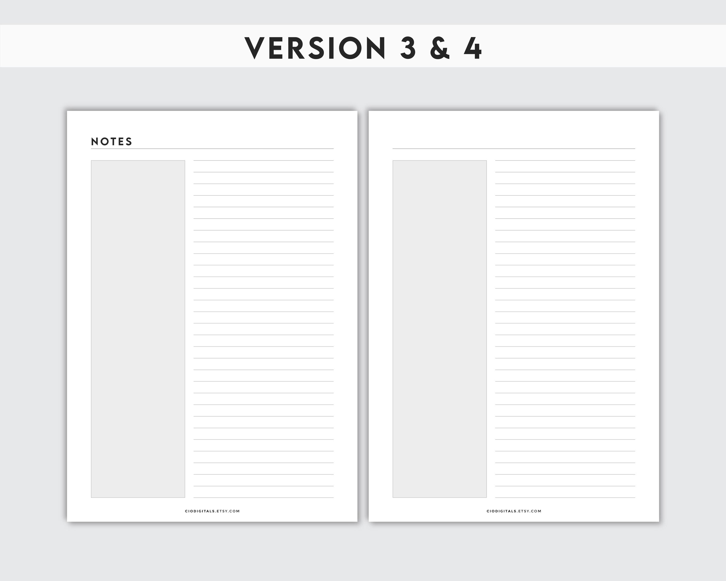 Minimalist Notes Template – Printable Journal Pages (A4, A5, Letter) - Etsy