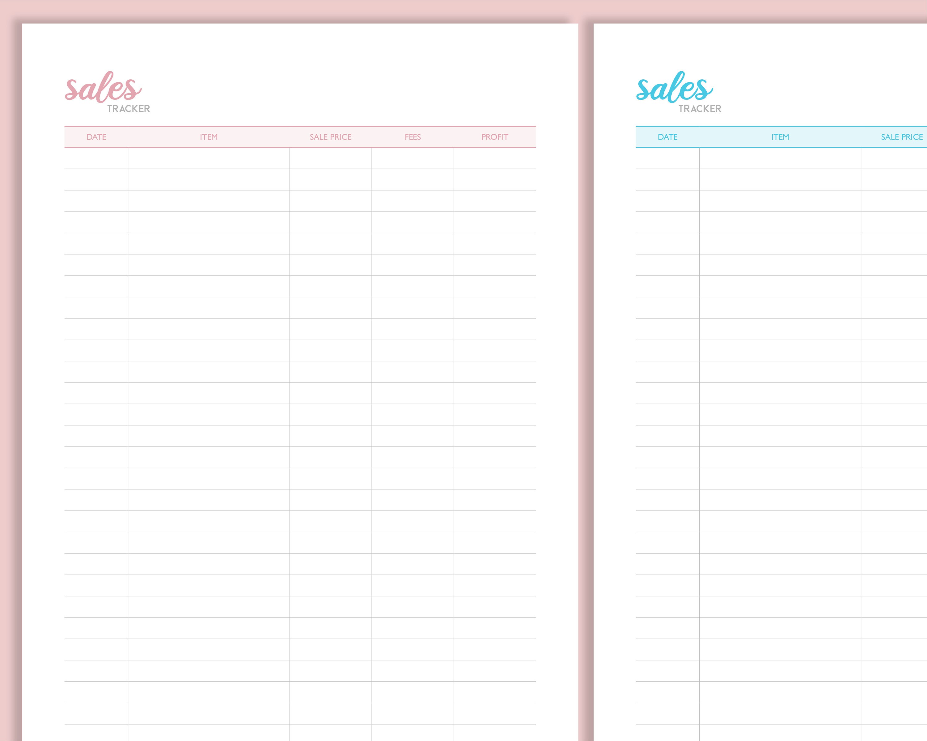 Printable Sales Tracker Template, Business Order Log (PDF) - Etsy