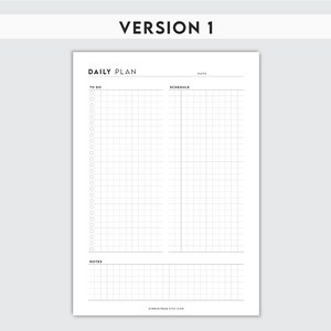 Grid Daily Planner Printable Template - Task Organizer, Schedule for A4 ...