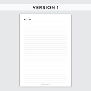 Printable Notes Template - Versatile Journal Pages for Study Planning ...