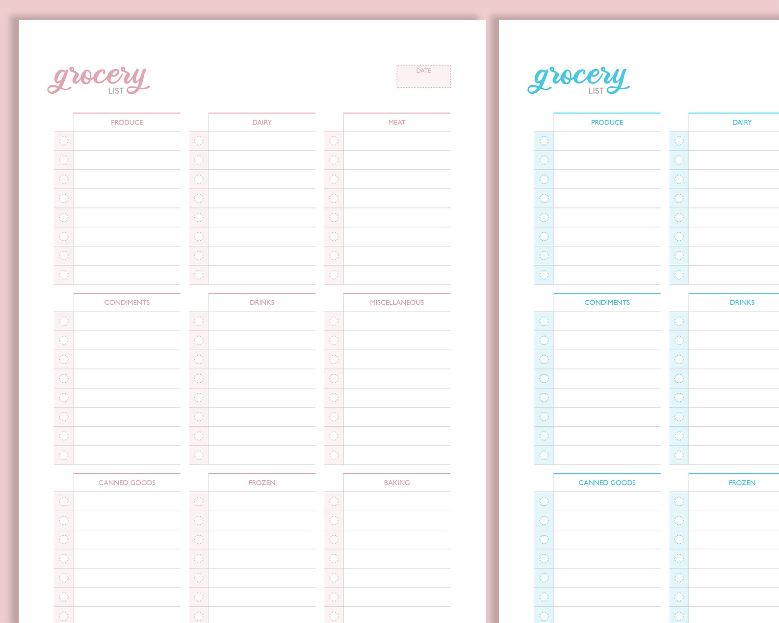 Grocery Planner, Minimalist Printable, Grocery List, Printable ...