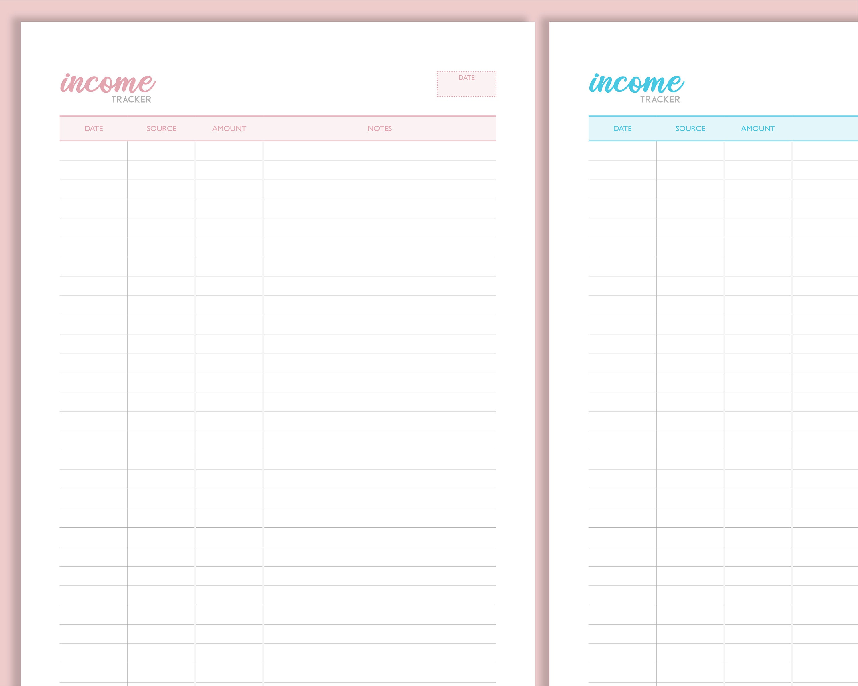 Income Tracker, Income Planner, Income Printable, Income Management ...