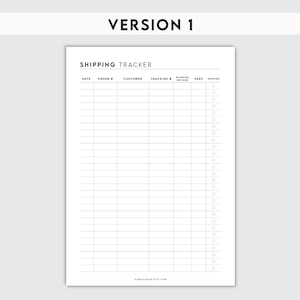 Shipping Tracker Printable | Order Management Delivery Log | Logistics ...