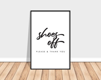 Take Shoes off Sign - Etsy