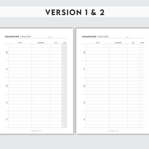 Homework Tracker | Customizable Assignment Organizer & Study Schedule ...