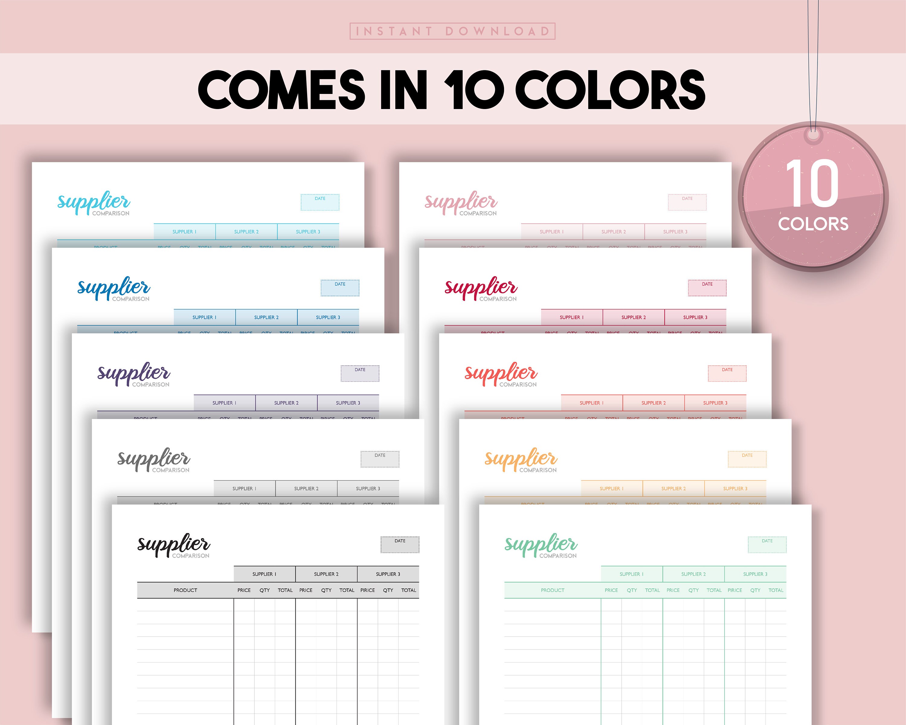 Supplier Tracker, Sell on Etsy, Supplier List, Business Log, Supplier ...