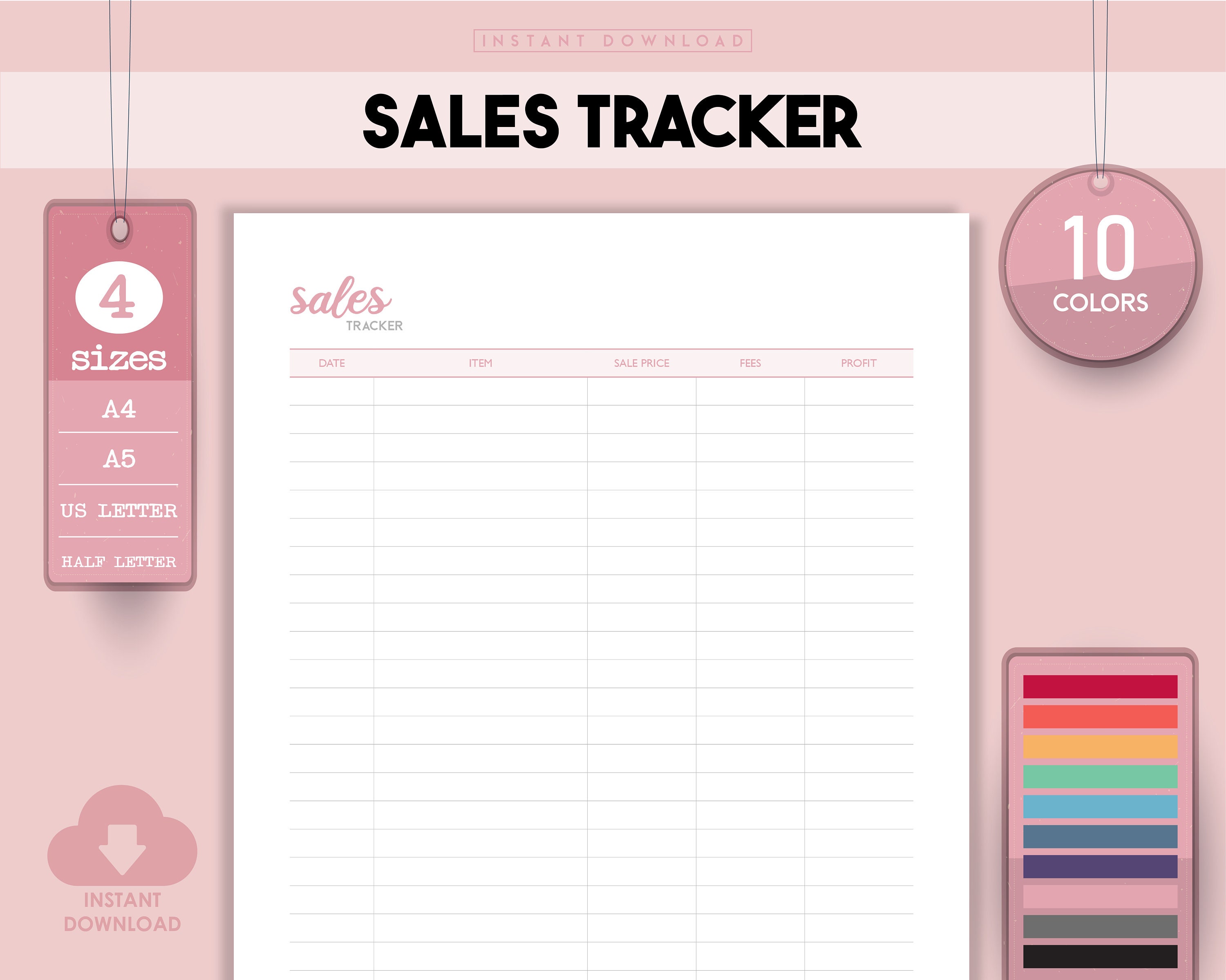 Sales Tracker, Sales Template, Sales Log, Order Tracker, Business Sales ...