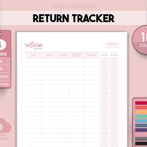 Return Order Log, Business Planner, Small Business, Tracker Printable, Sales Tracker, Order ...