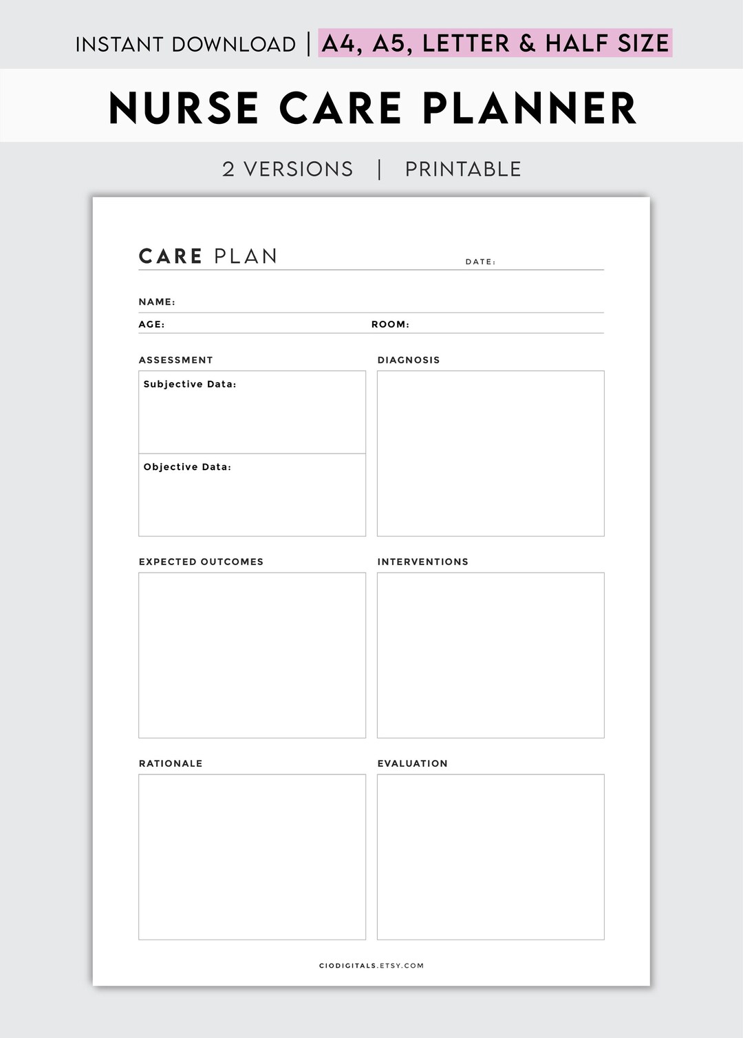Nurse Care Planner | Clinical Documentation Patient Assessment | Healthcare Management Medical ...