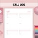 Call Message Log Template, Communication Notes (digital Download) - Etsy
