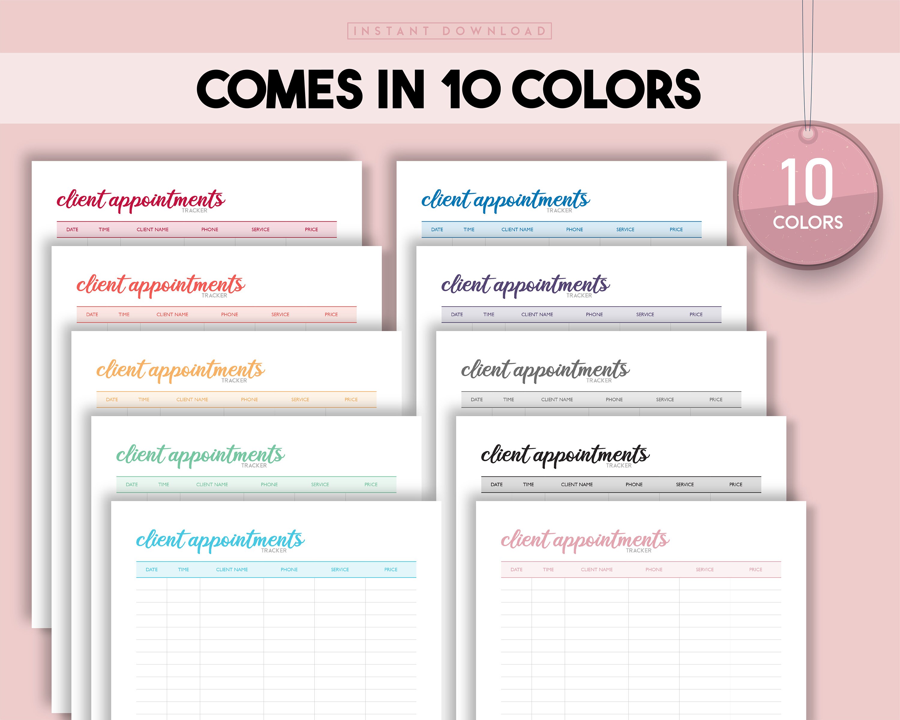 Client Info, Appointments, Appointment Tracker, Appointment Planner ...