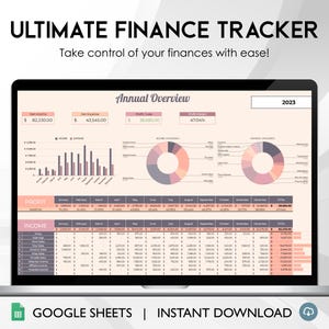 Ultimate Finance Tracker Budget Planner Income and Expense Tracker Google Sheets Personal ...