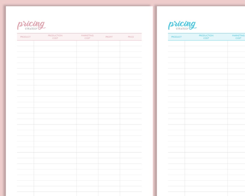 Price List Template, Pricing Guide, Business Office, Editable Price ...