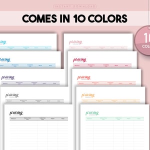 Price List Template, Pricing Guide, Business Office, Editable Price ...