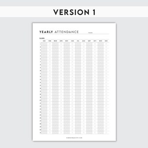 Printable Yearly Employee Attendance Tracker | Staff Schedule Log (A4 ...
