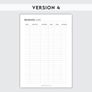 Running Log Tracker | Printable Fitness Journal & Workout Planner for ...