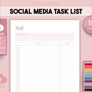 Task List, Task Tracker, Printable Planner, Instant Download, Life ...
