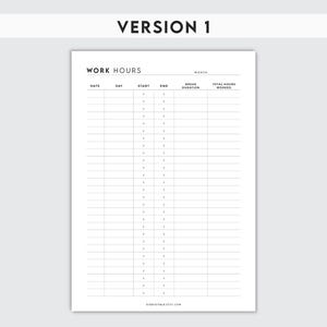 Printable Work Hours Log | Employee Time Tracker (digital Download) - Etsy