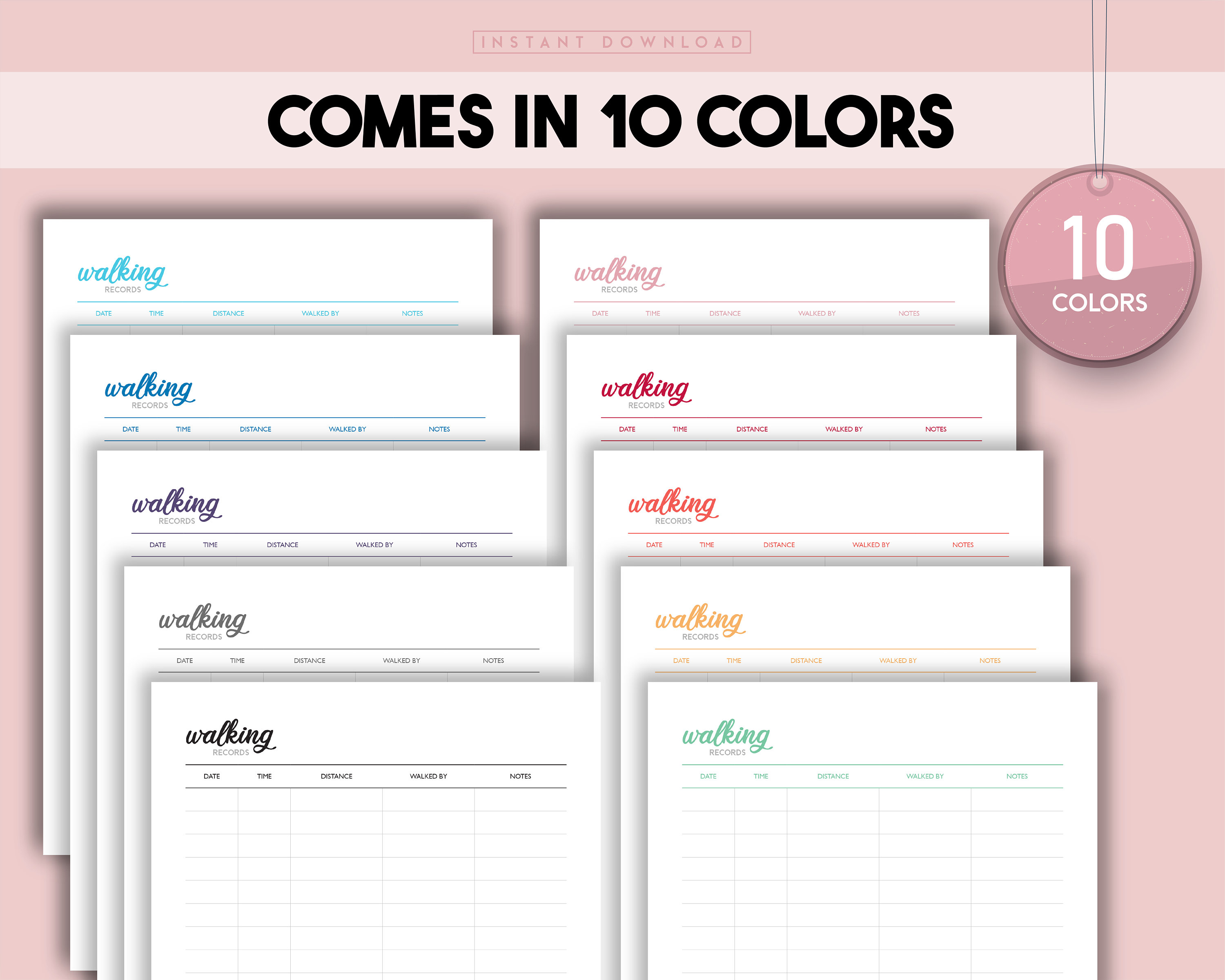 Dog Walking Schedule, Dog Walking Tracker, Dog Mom Planner, Pet Care ...
