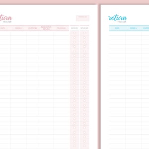 Return Order Log, Business Planner, Small Business, Tracker Printable ...