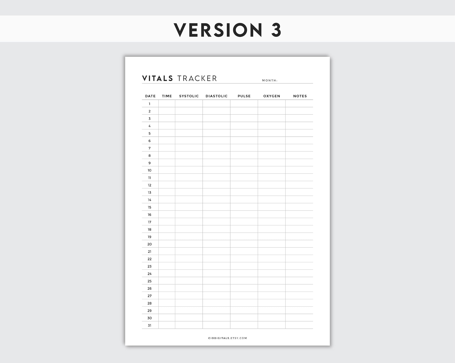 Vitals Tracker | Health Monitor & Blood Pressure Log for Pulse, Oxygen ...