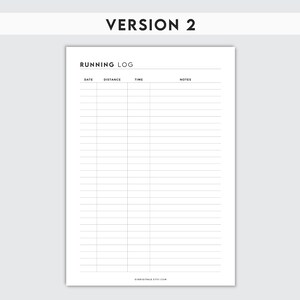 Running Log Tracker | Printable Fitness Journal & Workout Planner for ...