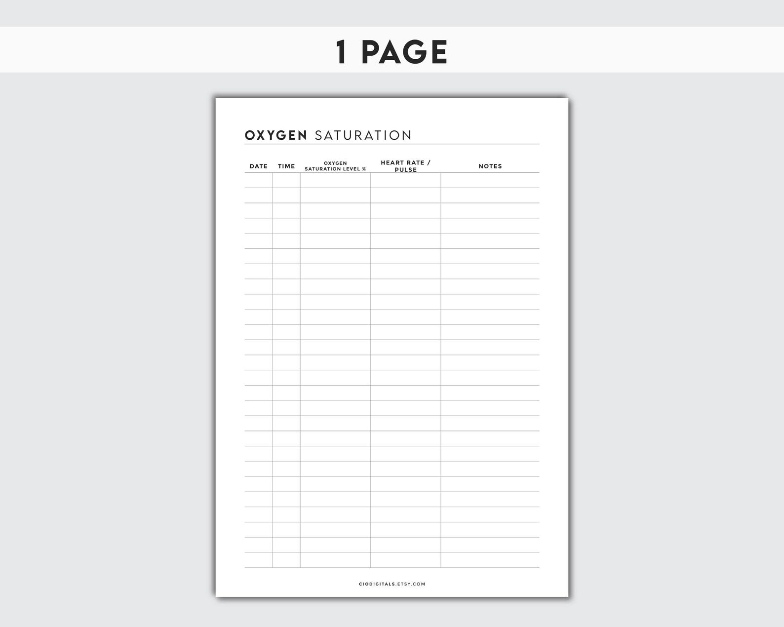 Oxygen Saturation Tracker | Pulse Monitor & Health Log for Vital Signs ...