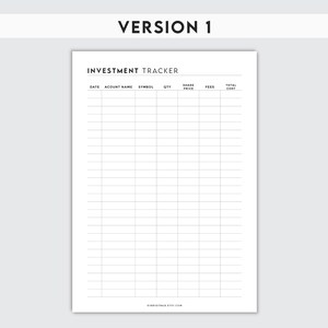 Investment Tracker | Stock Portfolio & Trading Log | Finance Sheet ...