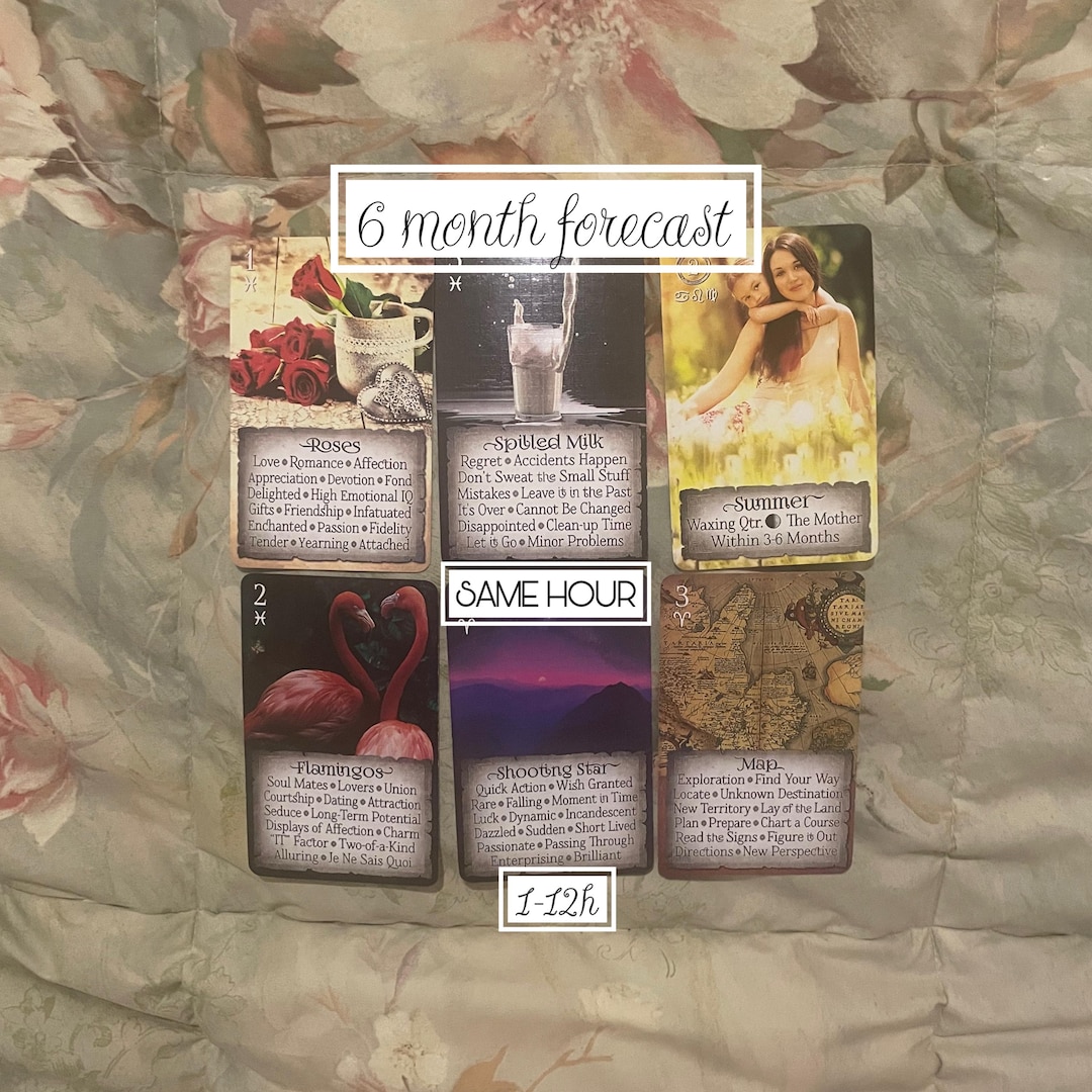 SAME HOUR Next 6 Month Cards ONLY, 1-12h 6 Month Prediction Tarot ...